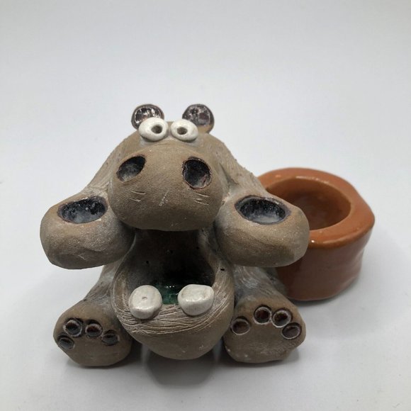 Nancy Eckland | Bath | Nancy Eckland Artist Signed Clay Hippo ...
